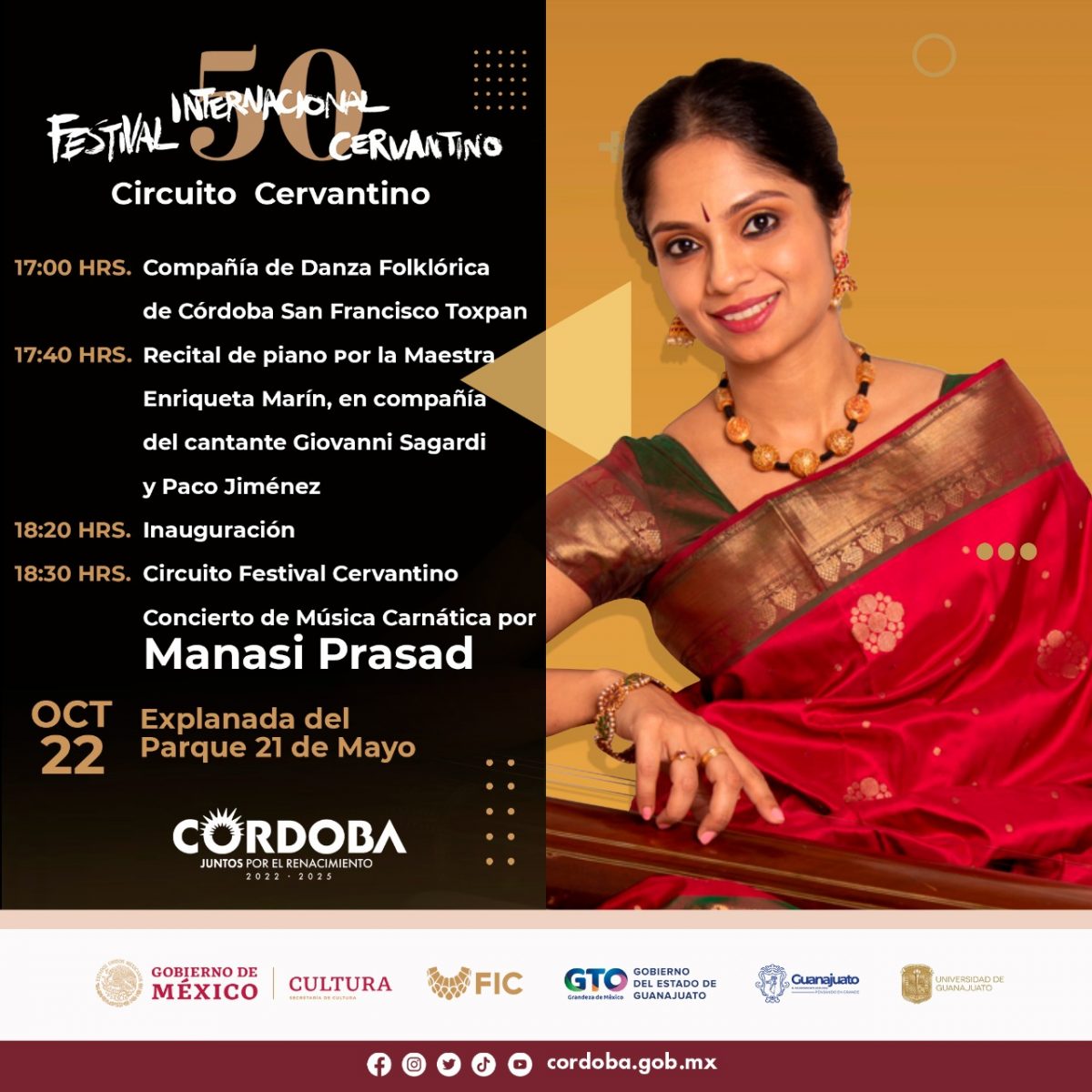 Este sábado se presenta en Córdoba la cantante Manasi Pasad ...